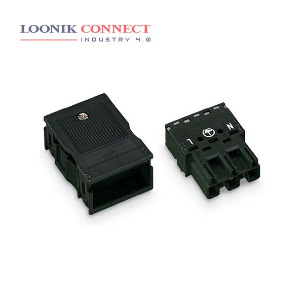 Plug; with strain relief housing; 3-pole; Cod. A; 4,00 mm² - Loonik Connect